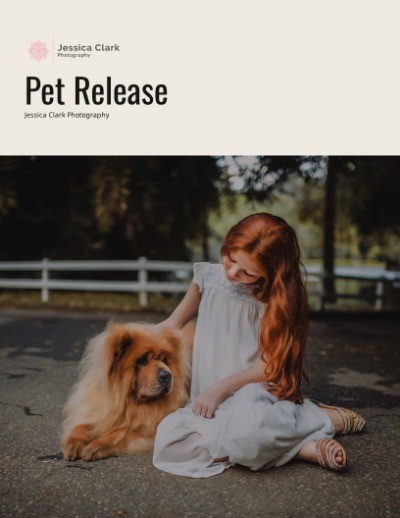 Pet Photo Release Form (Free Template)